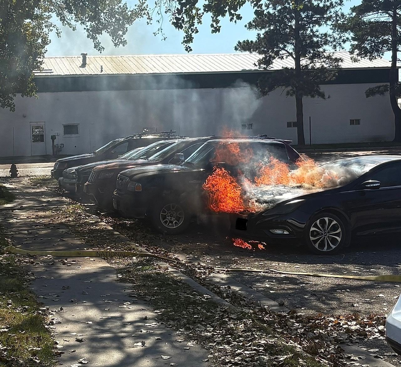 Car catches fire in WHS parking lot | Watertown Current